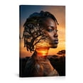African Sunset Nature Infused Woman Portrait Spiritual Tree Roots ...