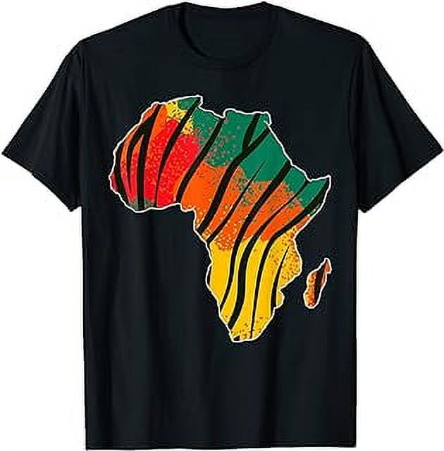 African Tiger Stripes Traditional Pattern African Map Design T-Shirt ...