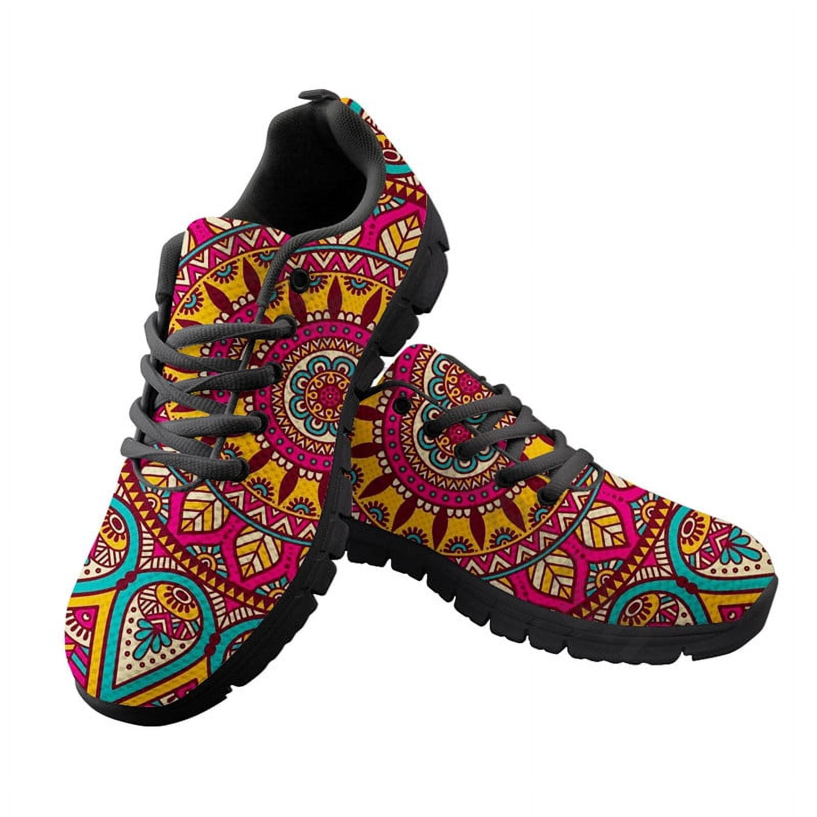 African Traditional Pattern Platform Shoes Sneakers Women Large Size ...