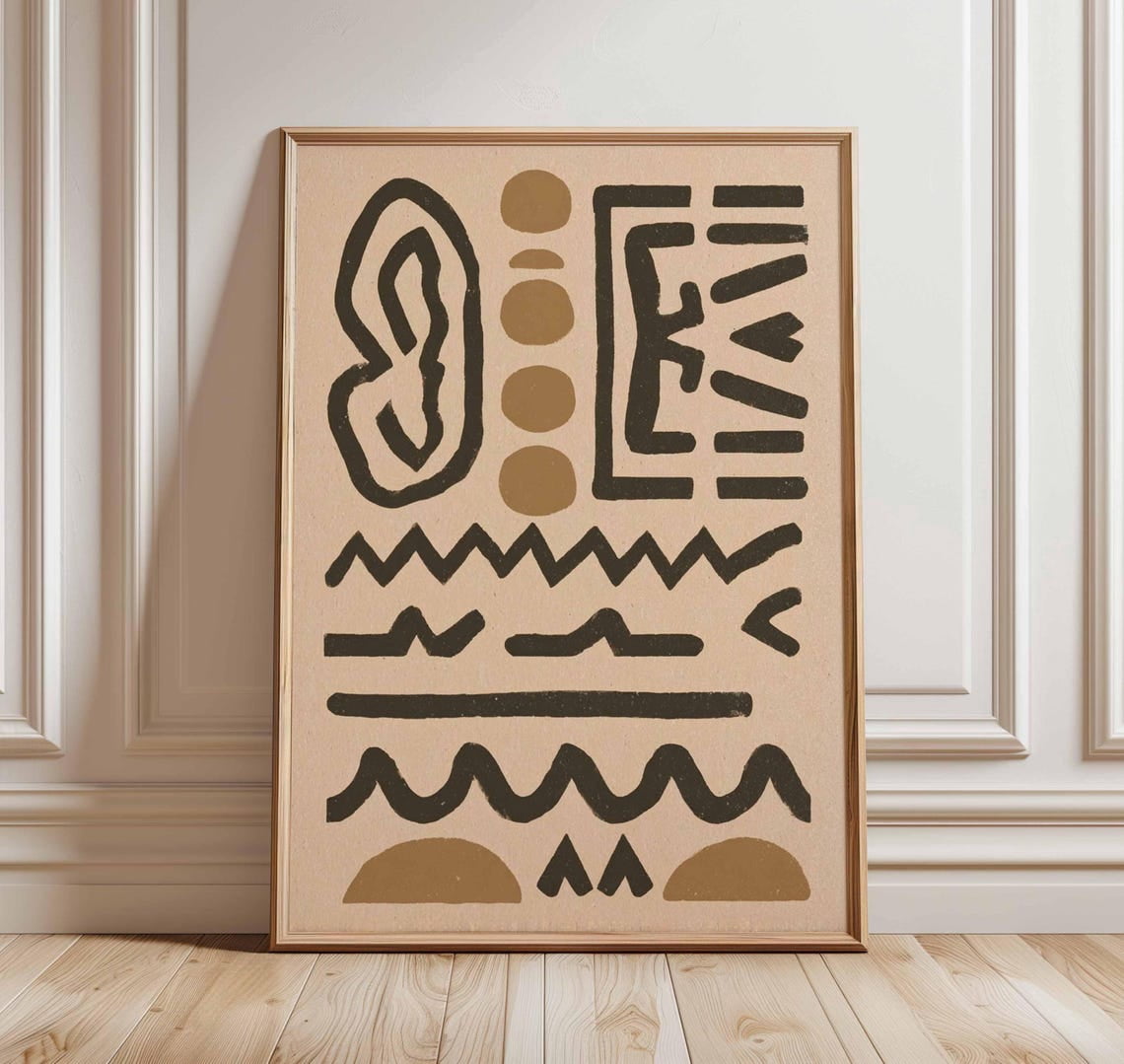 African Tribal Art Modern Mudcloth Minimalist Ethnic Boho Decor ...