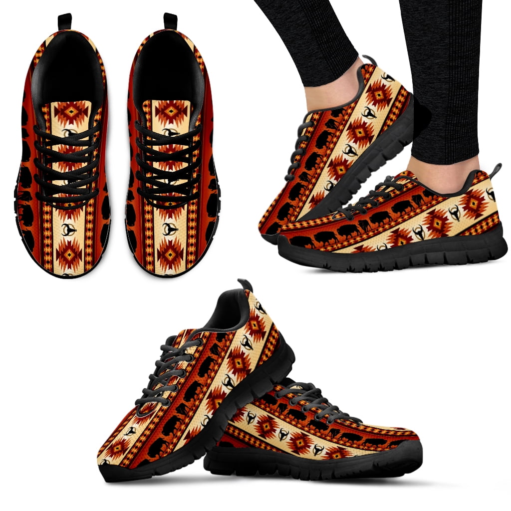 African Tribal Cow Totem Design Lightweight Outdoor Shoes Ancient Brown ...