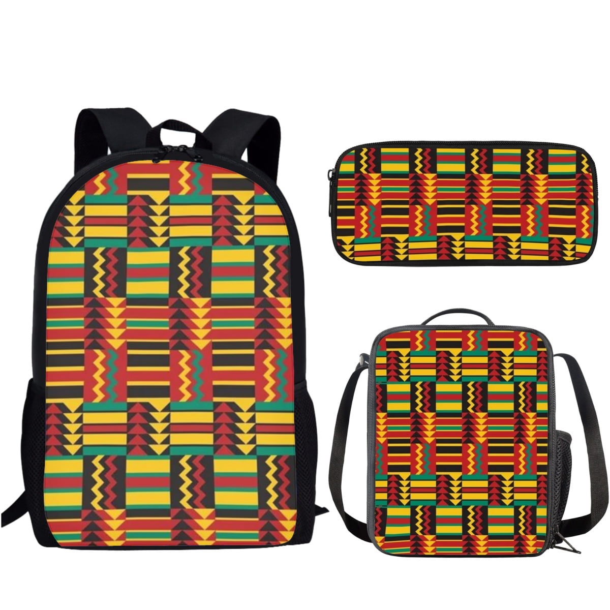 African Tribal Culture Pattern 3Pcs Bag Set Teenager Student Campus ...
