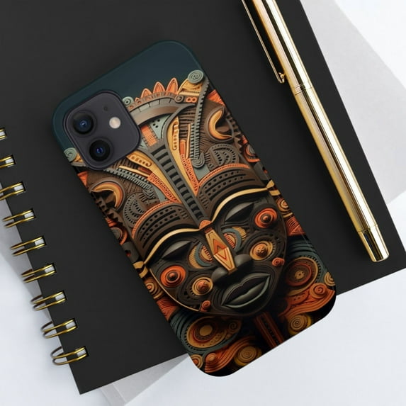 African Tribal Mask Art Protective Design Phone Case for iPhone 11 12 ...