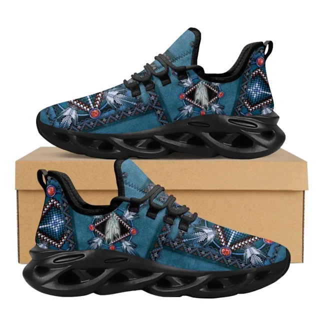 African Tribal Pattern Ladies Mesh Swing Sneakers Comfort Lace up ...