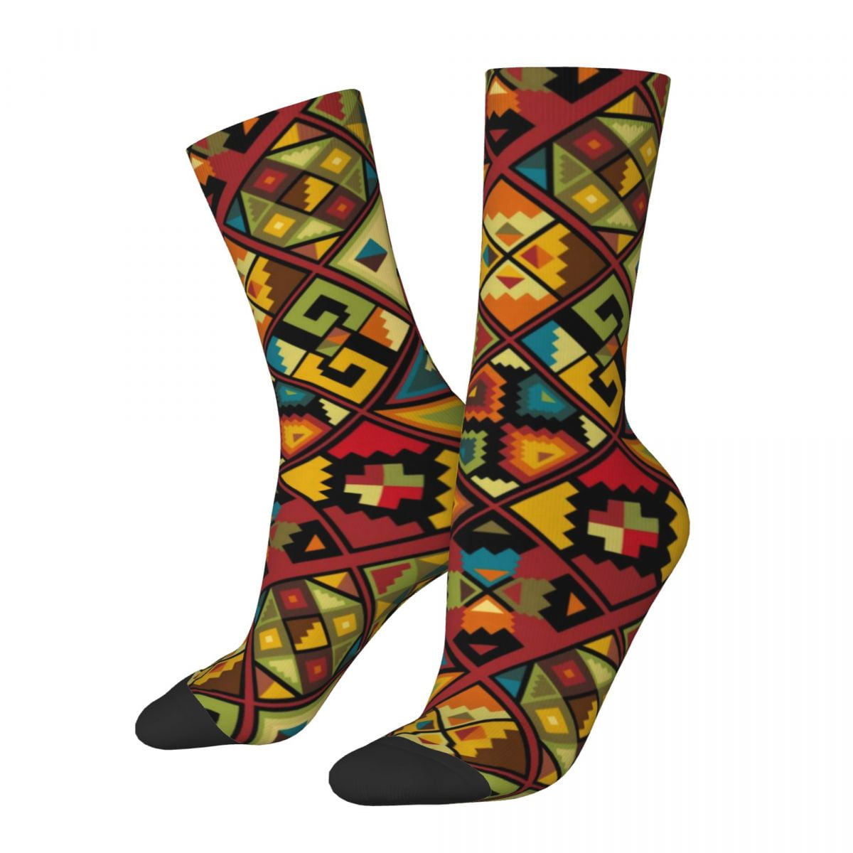 African Tribal Print Socks Kente Design Leisure Stockings Autumn Anti ...