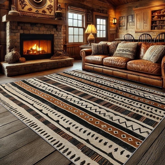 African Tribal Rugs for Living Room, Geometric Abstract Rug Home Decor ...