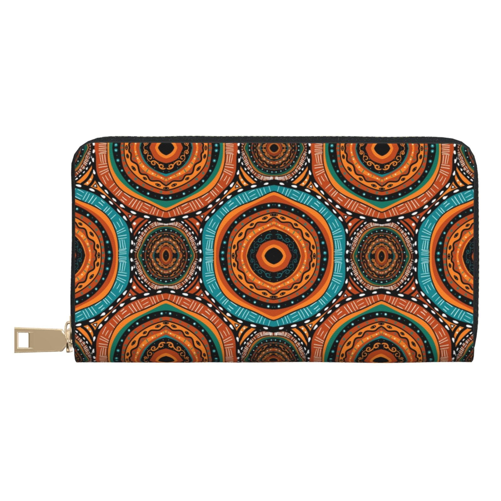 African Tribal Style Wallet Women, Leather Bifold Multi Card Wallet ...