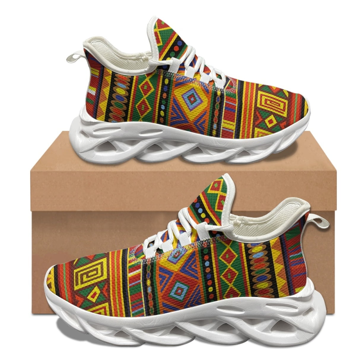 African Tribal Totem Print Sneakers for Women Men Summer Autumn New ...