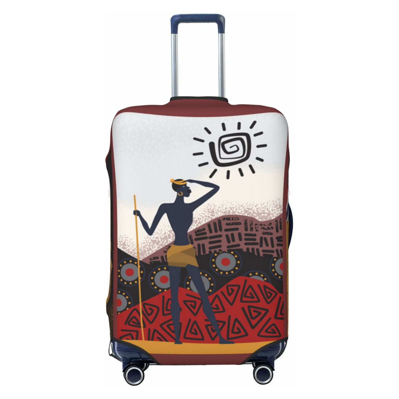 African Tribe Aborigine Tribal Luggage Cover Elastic Stretch Travel ...