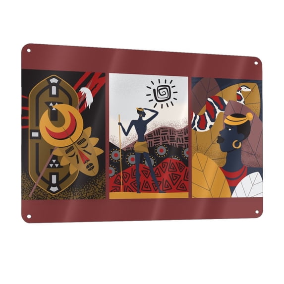 African Tribe Aborigine Tribal Metal Tin Sign Wall Decor for Home Bars ...