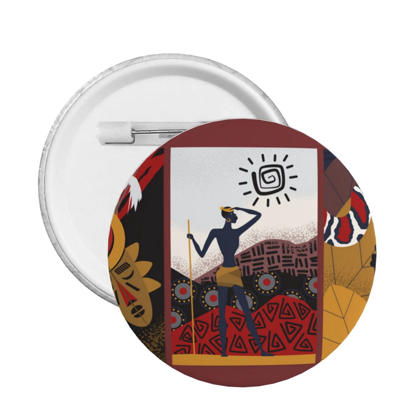 African Tribe Aborigine Tribal Round Button Pin Badge 5PCS Pinback ...