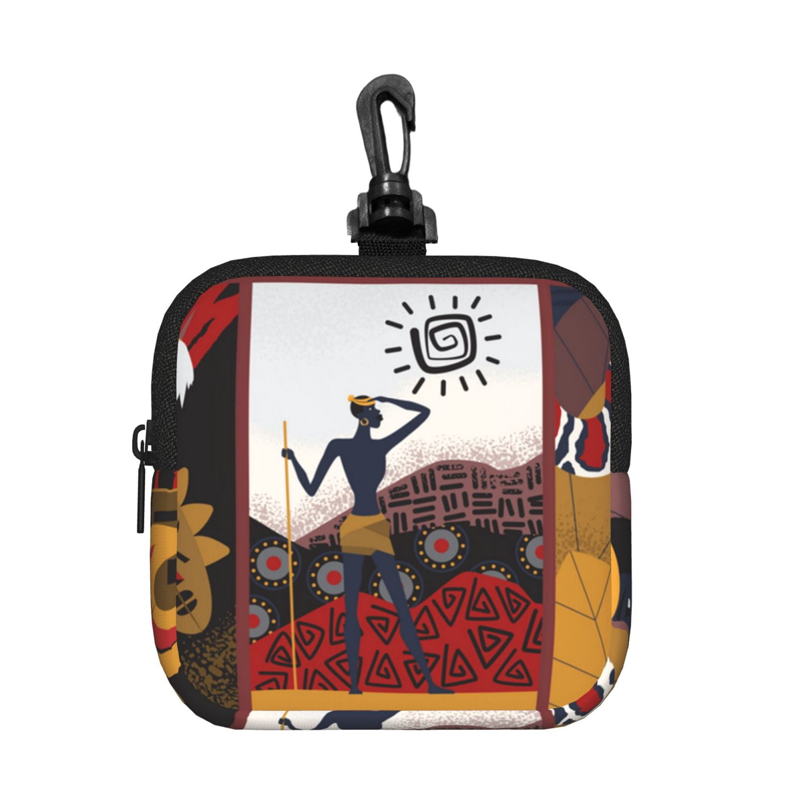African Tribe Aborigine Tribal Square Gear Pouch with Lobster Clasp ...