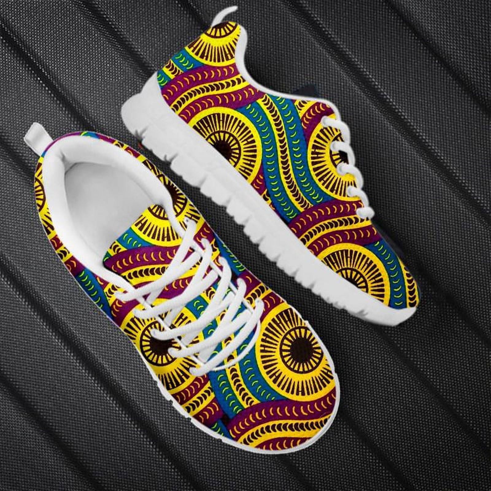 African Tribe Floral Print Woman Casual Shoes For Women Flats Shoes ...