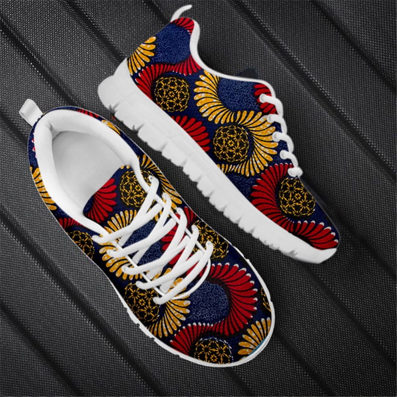 African Tribe Floral Print Woman Casual Shoes For Women Flats Shoes ...