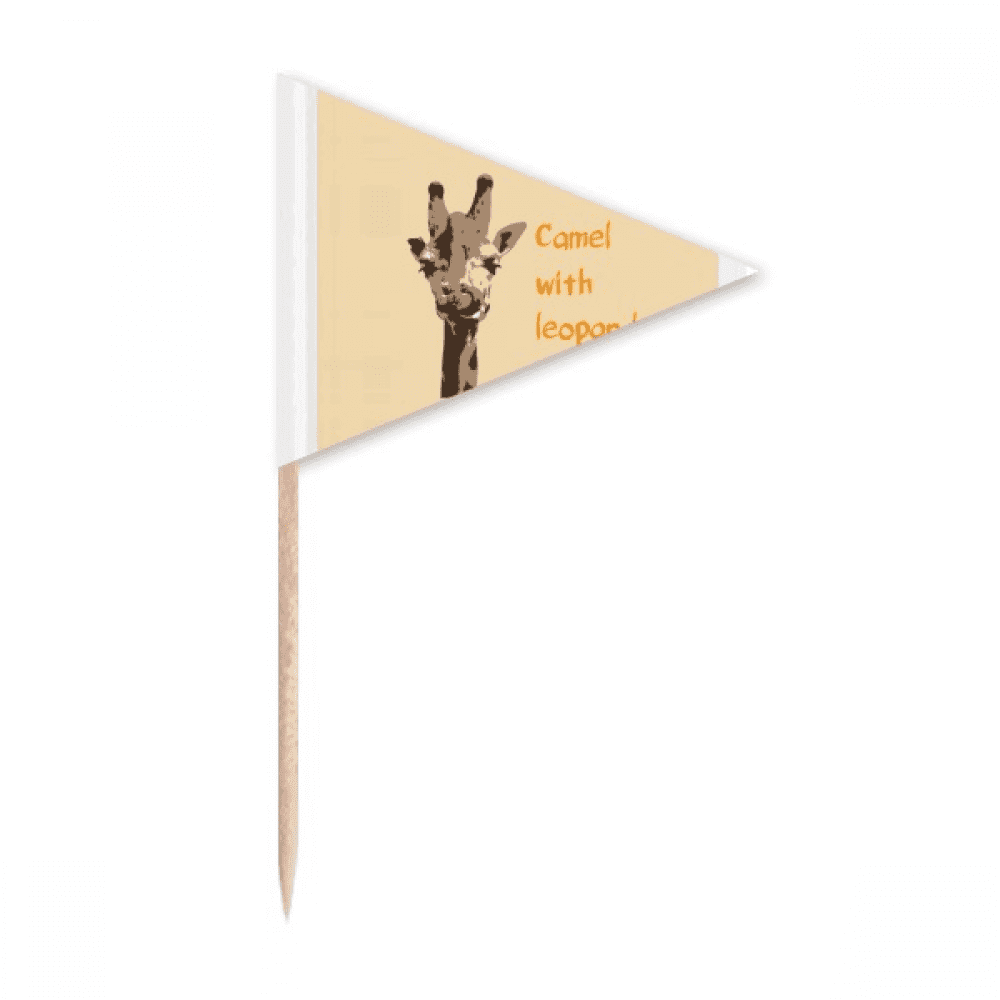 African Tropical Animal Giraffe Toothpick Triangle Cupcake Toppers Flag ...