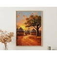 African Village Tribal Huts Savanna Sunset Landscape Rustic Home ...