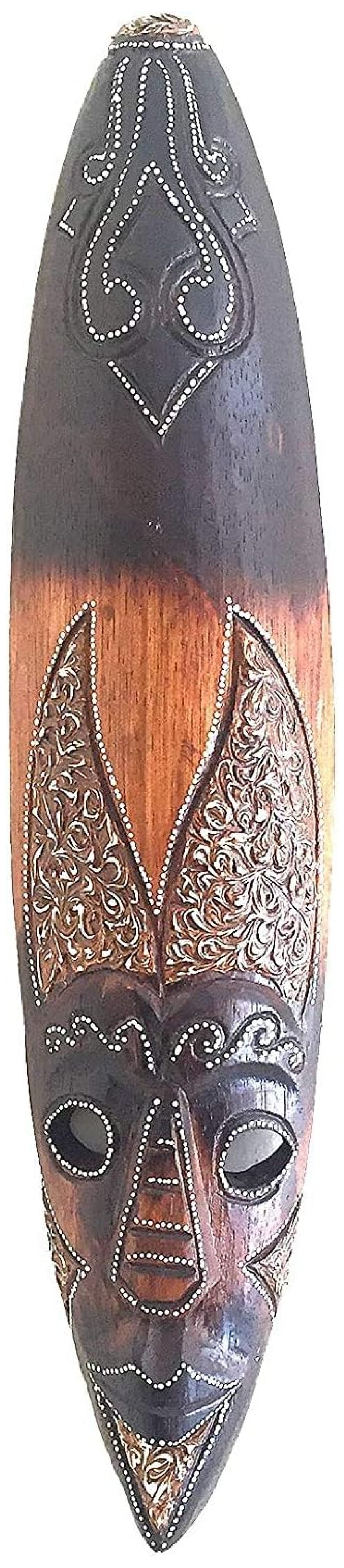 African Wall Mask Decor Fire Mask Tribal Tiki Blessings Wooden Hand ...