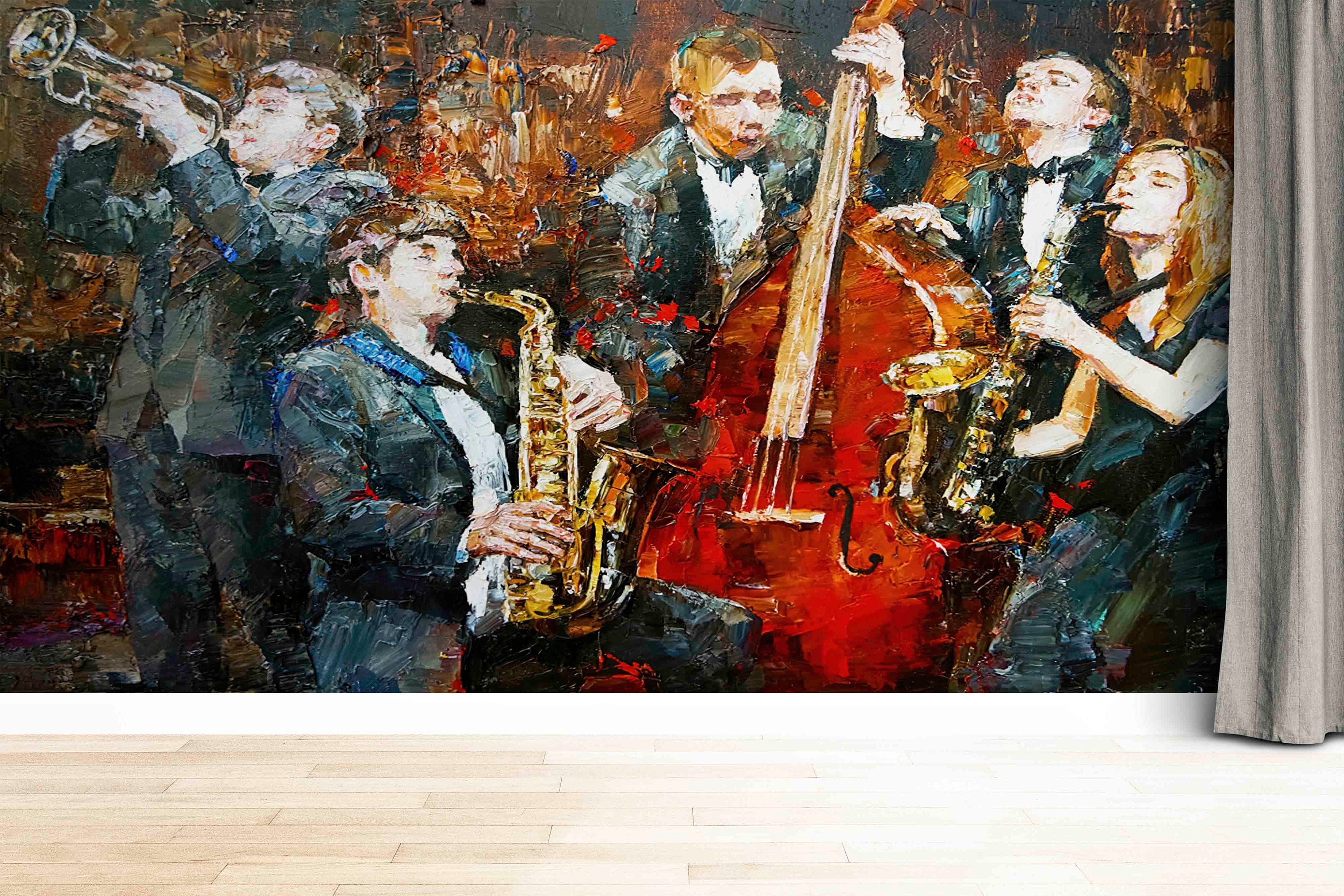 African Wall Print, Paper Wall Art Saxophone Wall Print, Music Room ...