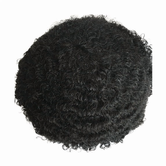 African Wavy Hair Wigs for Men - Curly Black Full Lace Wig, Comfortable ...