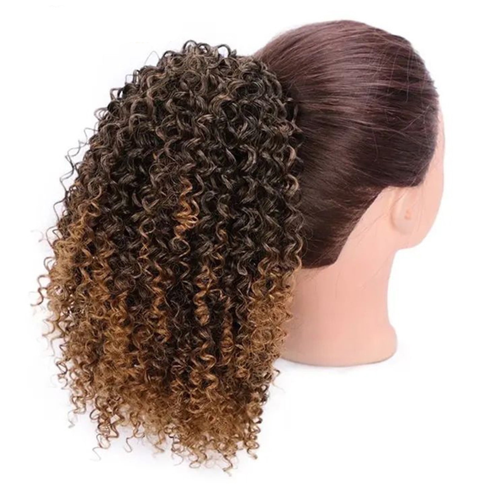 African Wig Lady Hair Buds Small Curly Hair Curly Hair Bun Caterpillar ...