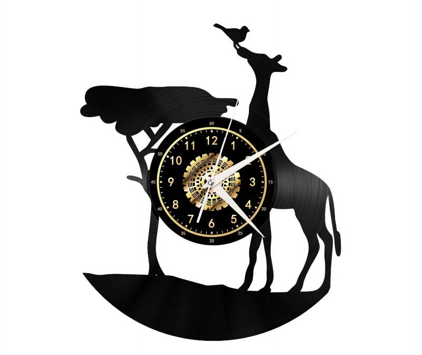 African Wild Animals Vinyl Record Wall Clock,Handmade 12”Black Wall ...
