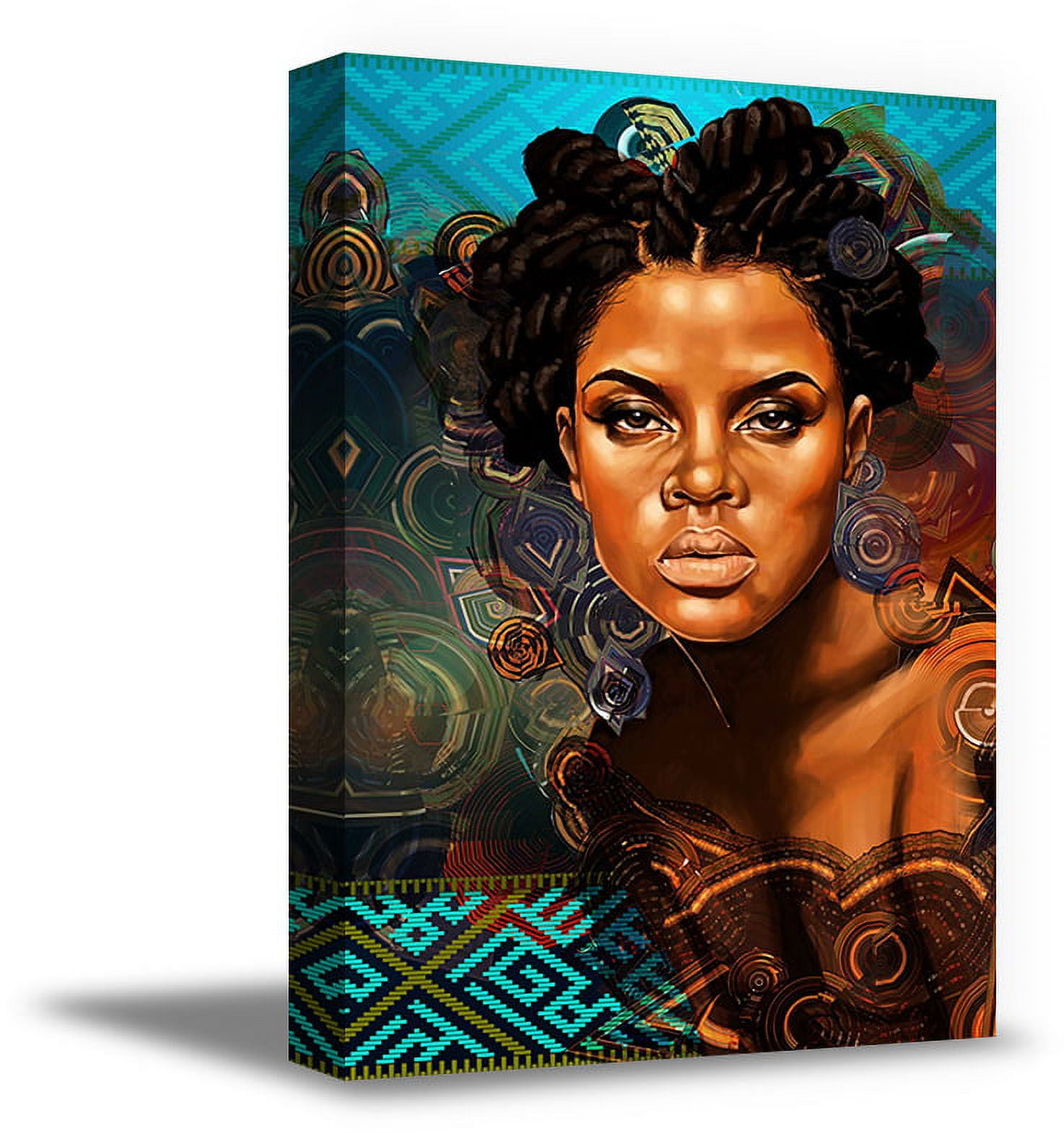 African Woman Canvas Woman Digital Art Pretty Lady Art for Home Gifts ...