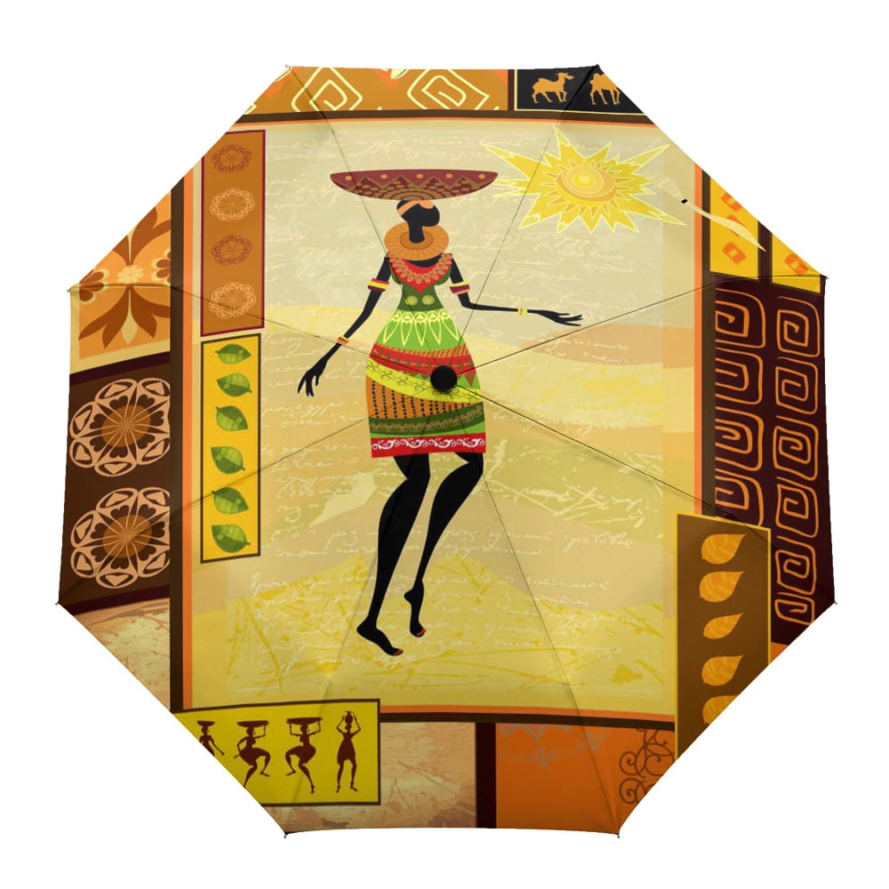 African Woman Dance Automatic Umbrella Men Women Rain Windproof Outdoor ...