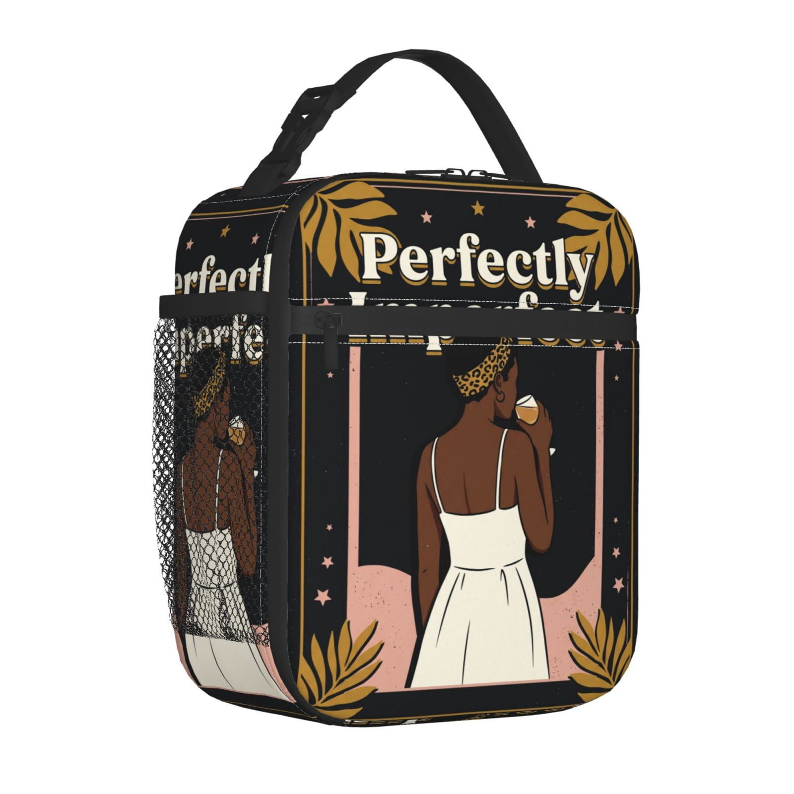 African Woman Lunch Box, Creative Black Queen Wine Print Carrier ...
