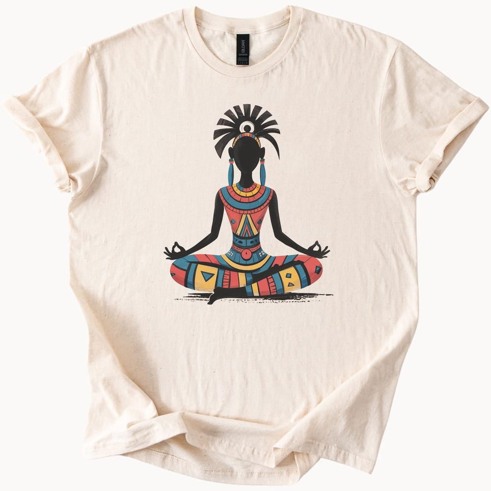 African Woman Meditation T Shirt Yoga Ethnic Art Tee Birthday Gifts ...