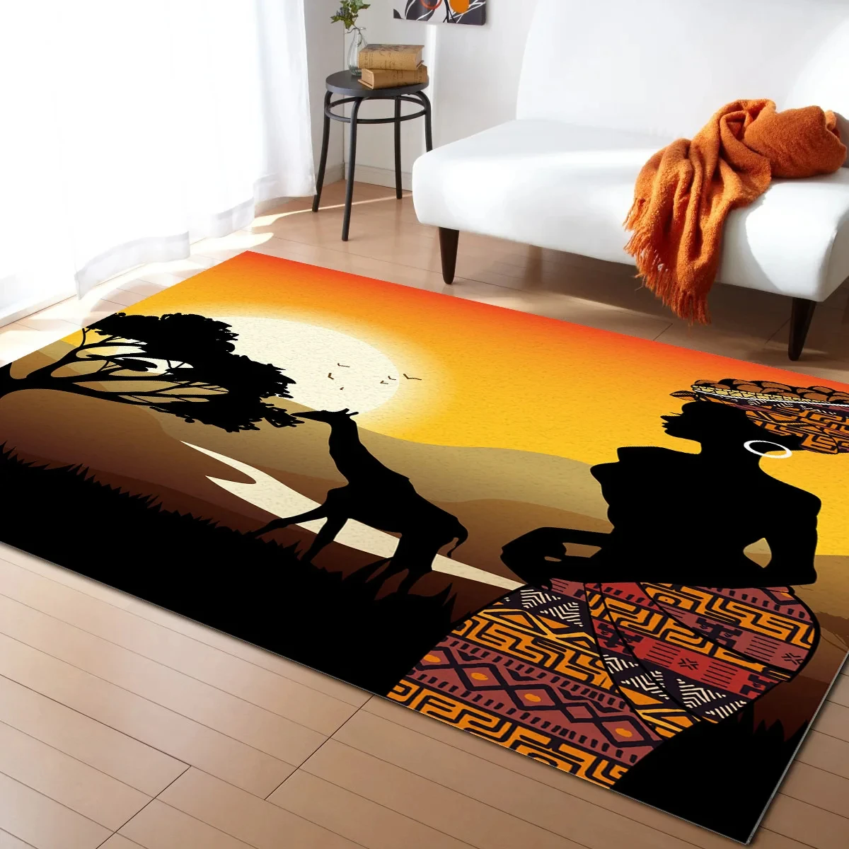 African Woman Printed Carpet Ethnic Style Area Rugs Bedroom Dining Room ...