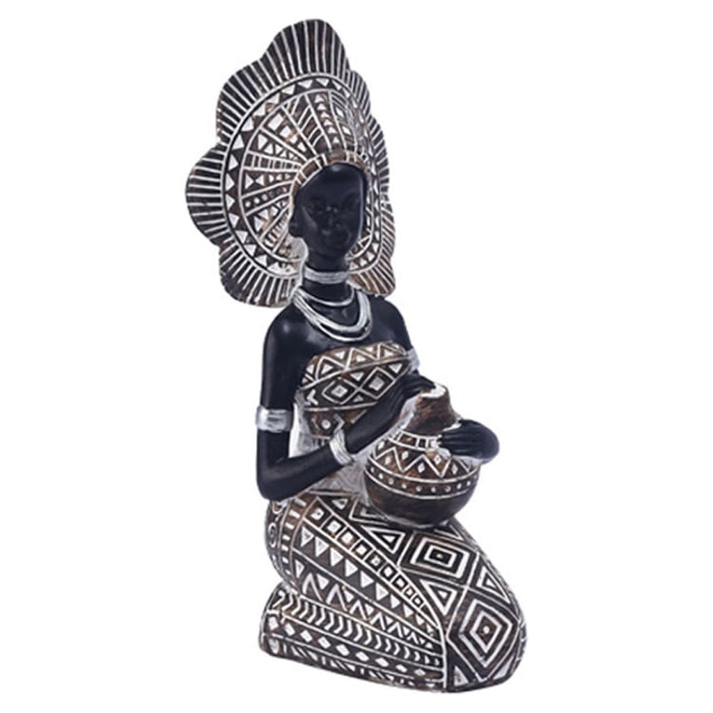 African Woman Sculpture Exotic Tribal Lady Sculptures Resin Girl ...