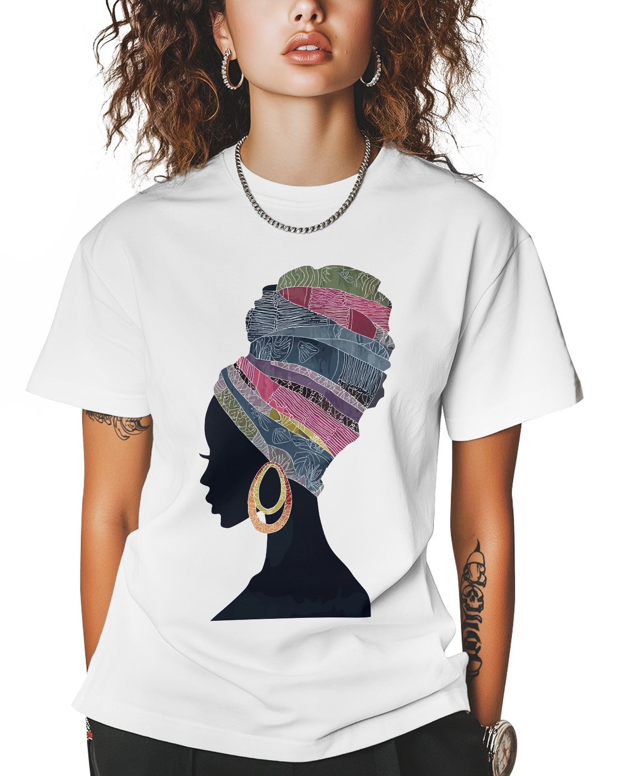African Woman T Shirts for Women Short Sleeve Cotton Crewneck T-Shirt ...