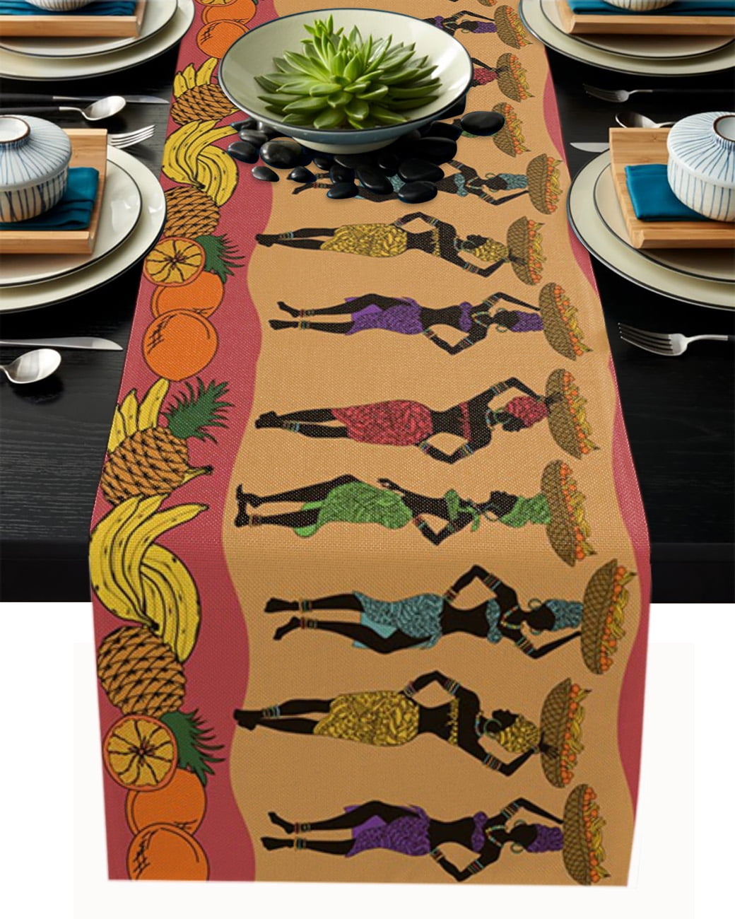 African Woman Totem Table Runner for Dining Table Wedding ration ...
