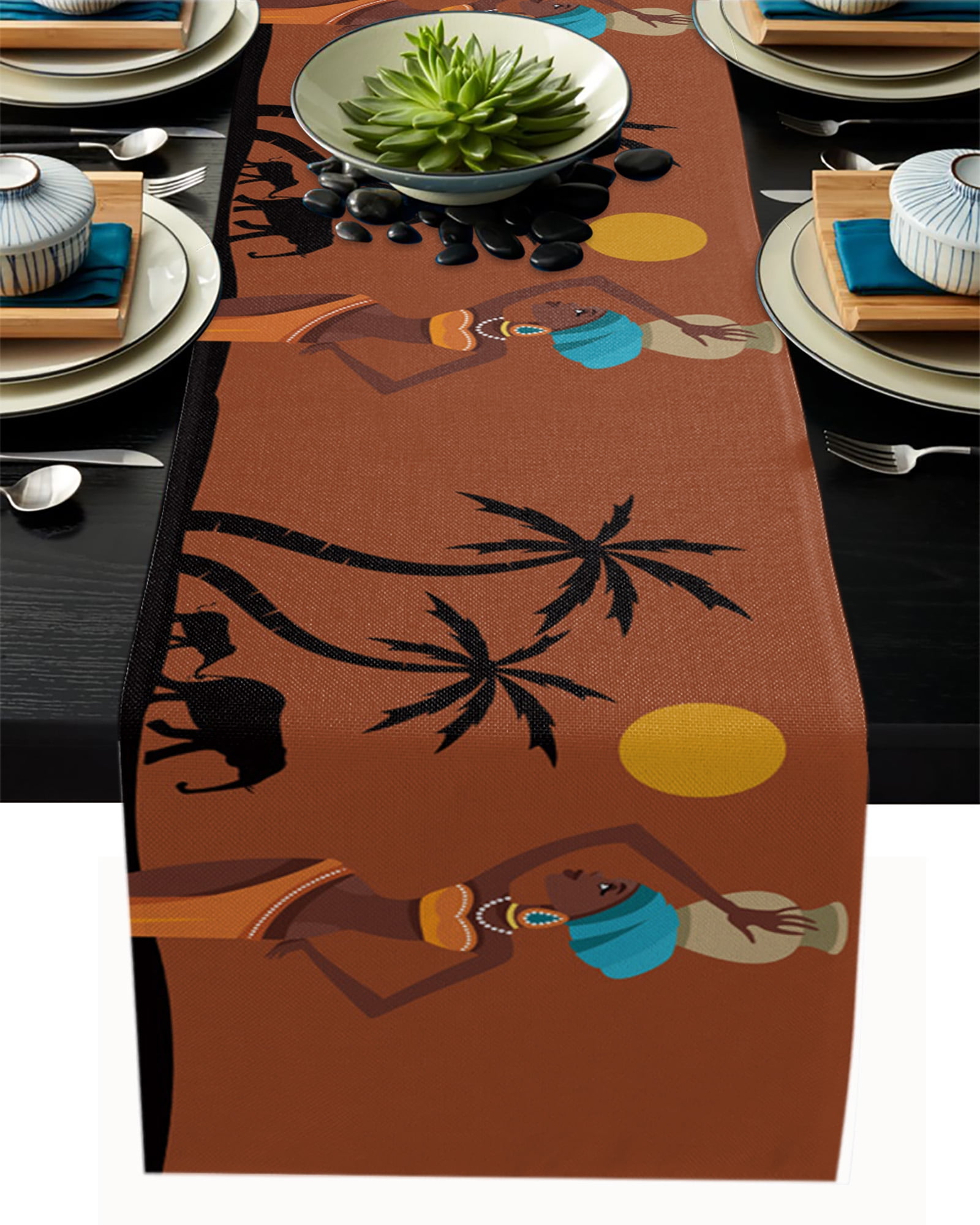 African Woman Totem Table Runner for Dining Table Wedding ration ...