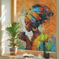 African Woman Window Privacy Film Rainbow Static Cling Stain Glass ...