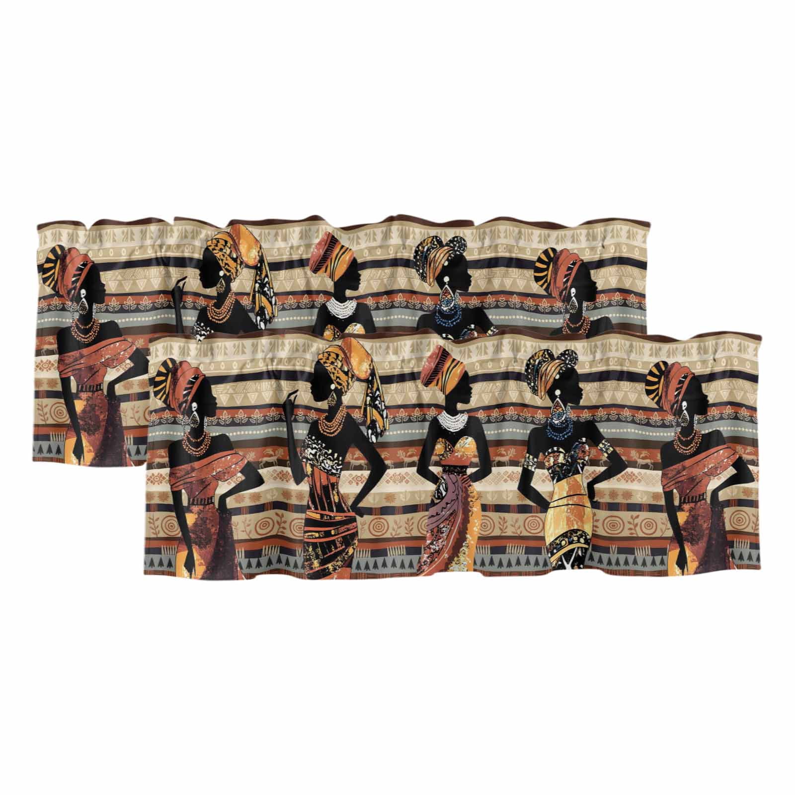 African Women Curtain Valances for Windows, Kitchen Valance Window ...