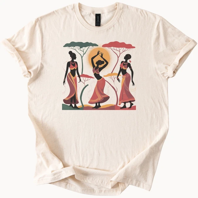 African Women Dancing Graphic T-Shirt Tribal Art Tee - Walmart.com