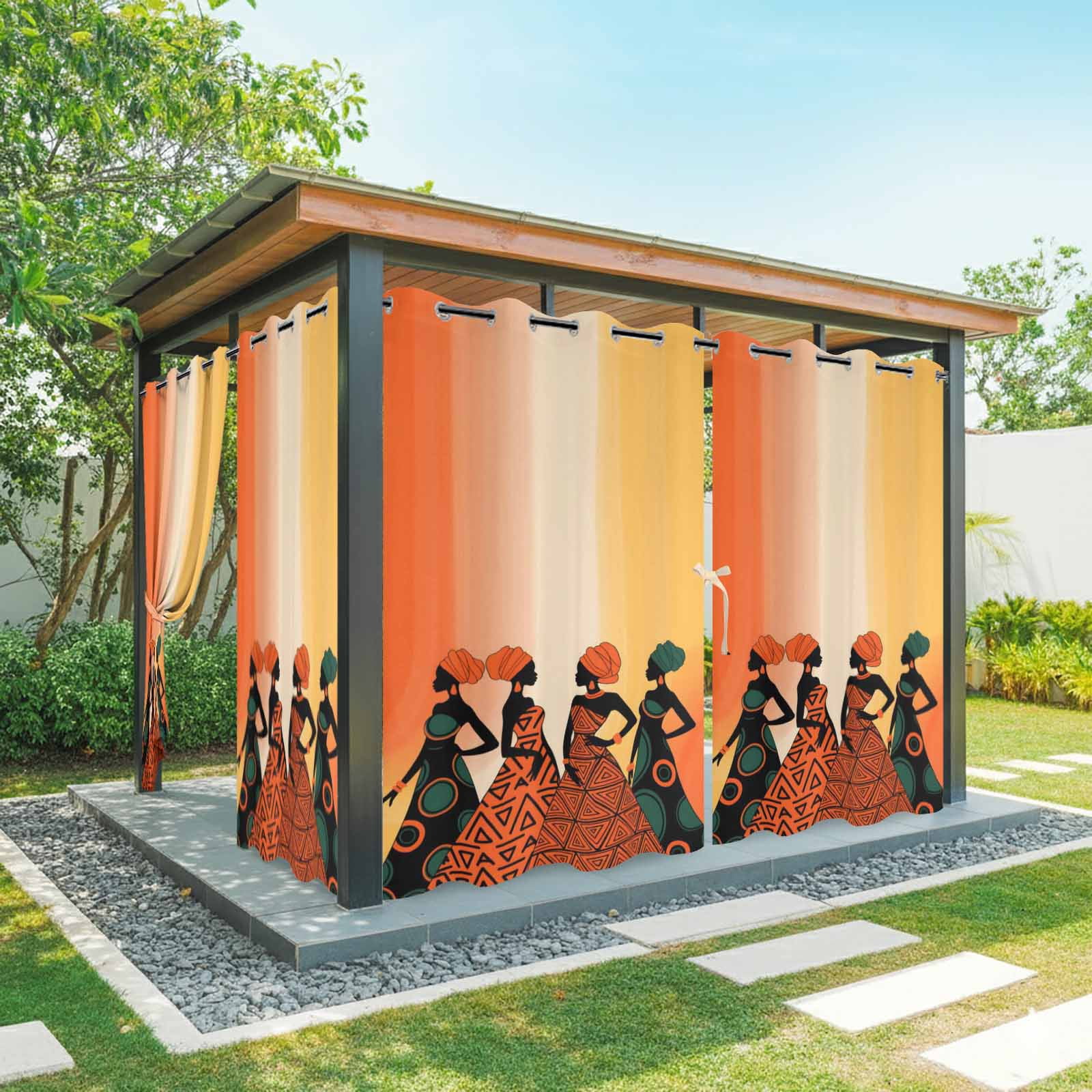 African Women Outdoor Curtains for Patio Waterproof, Black Women Nation ...