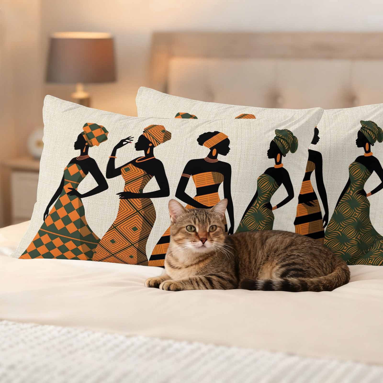 African Women Outdoor Throw Pillow Covers Set of 2, Black Women ...