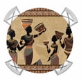 African Women Round Tablecloth for 45-54 Inch Tables,Fitted Table Cover ...