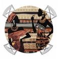 African Women Round Tablecloth for 55-60 Inch Tables,Fitted Table Cover ...