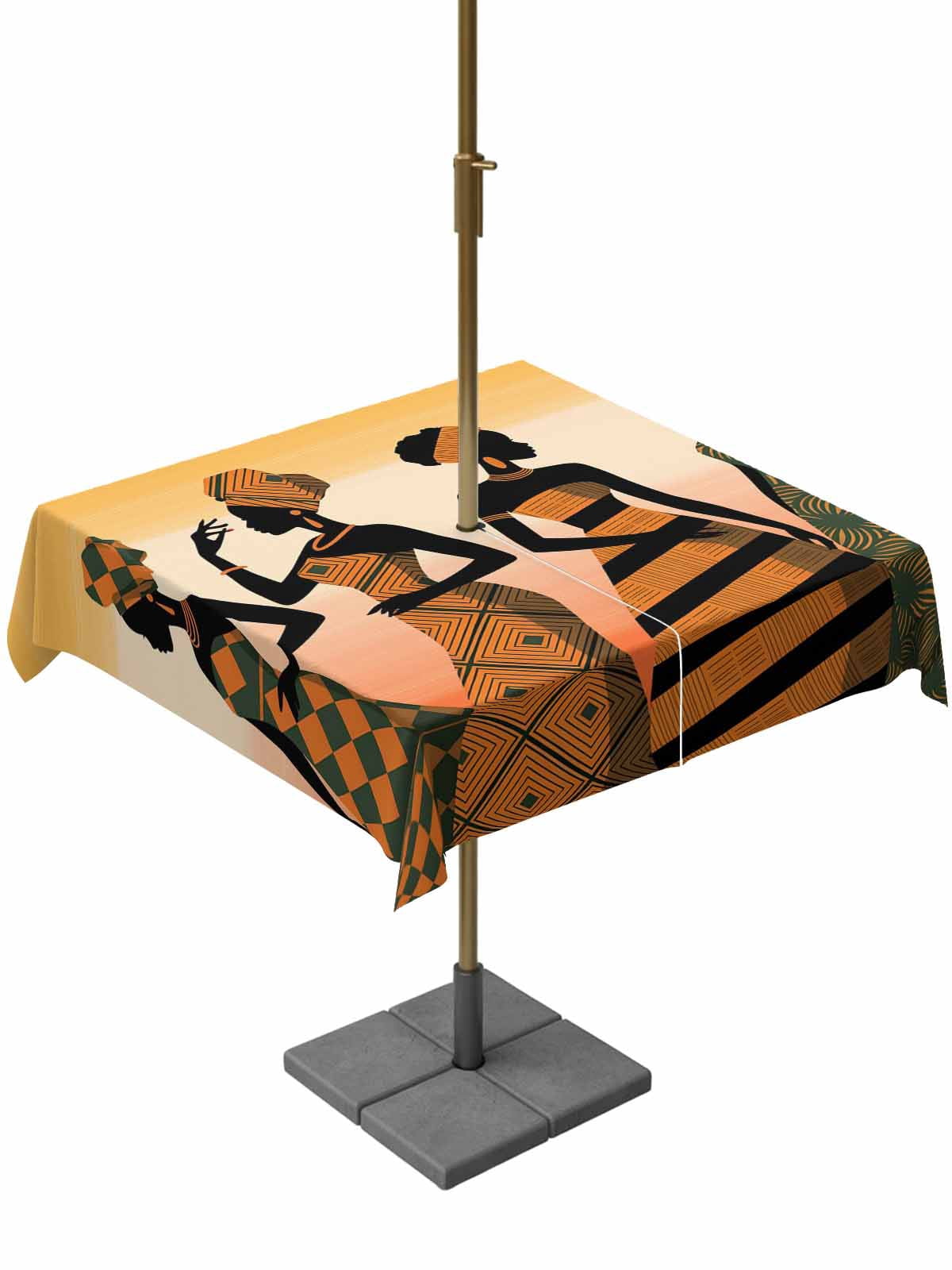 African Women Square Outdoor Tablecloth with Umbrella Hole Black Women ...