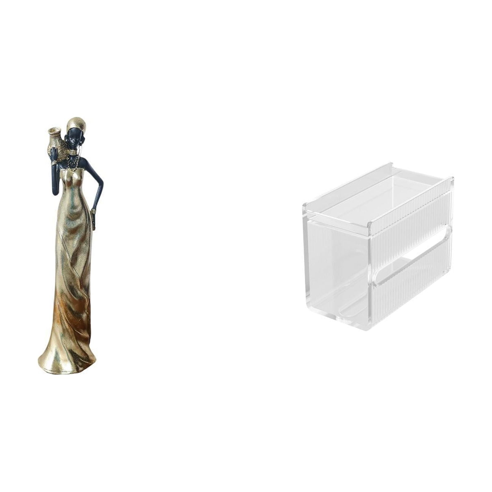 African Women Statue Tissue Storage Box Acrylic Wall Mounted ...