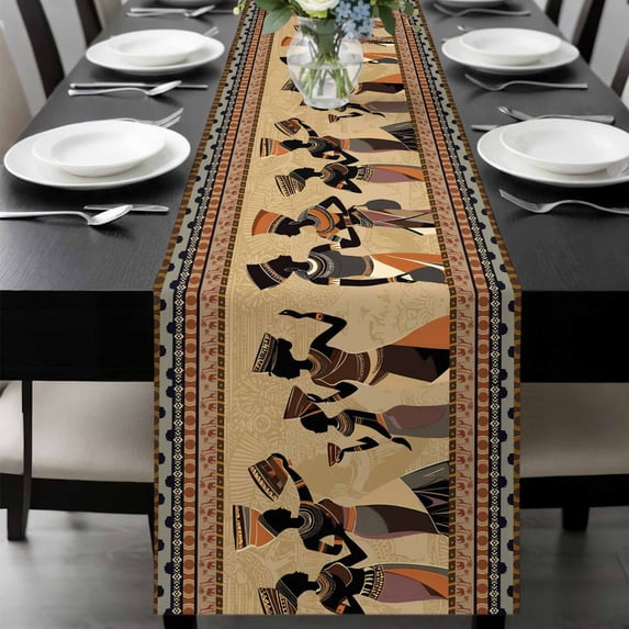 African Women Table Runner 108 Inches Long, Black Girl Retro Ethnic ...