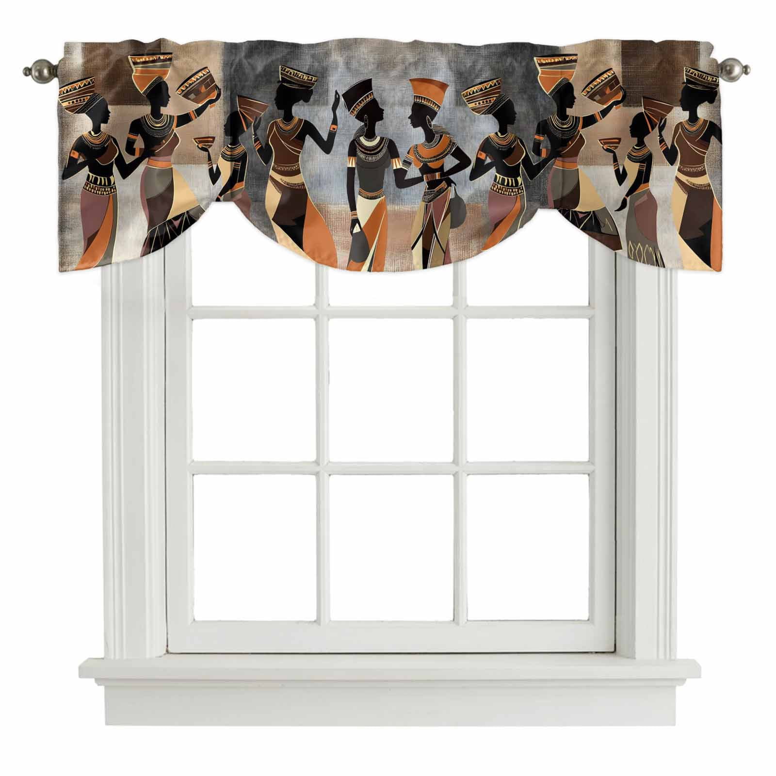 African Women Tie Up Valance Curtains Tribe Ethnic Style Adjustable ...