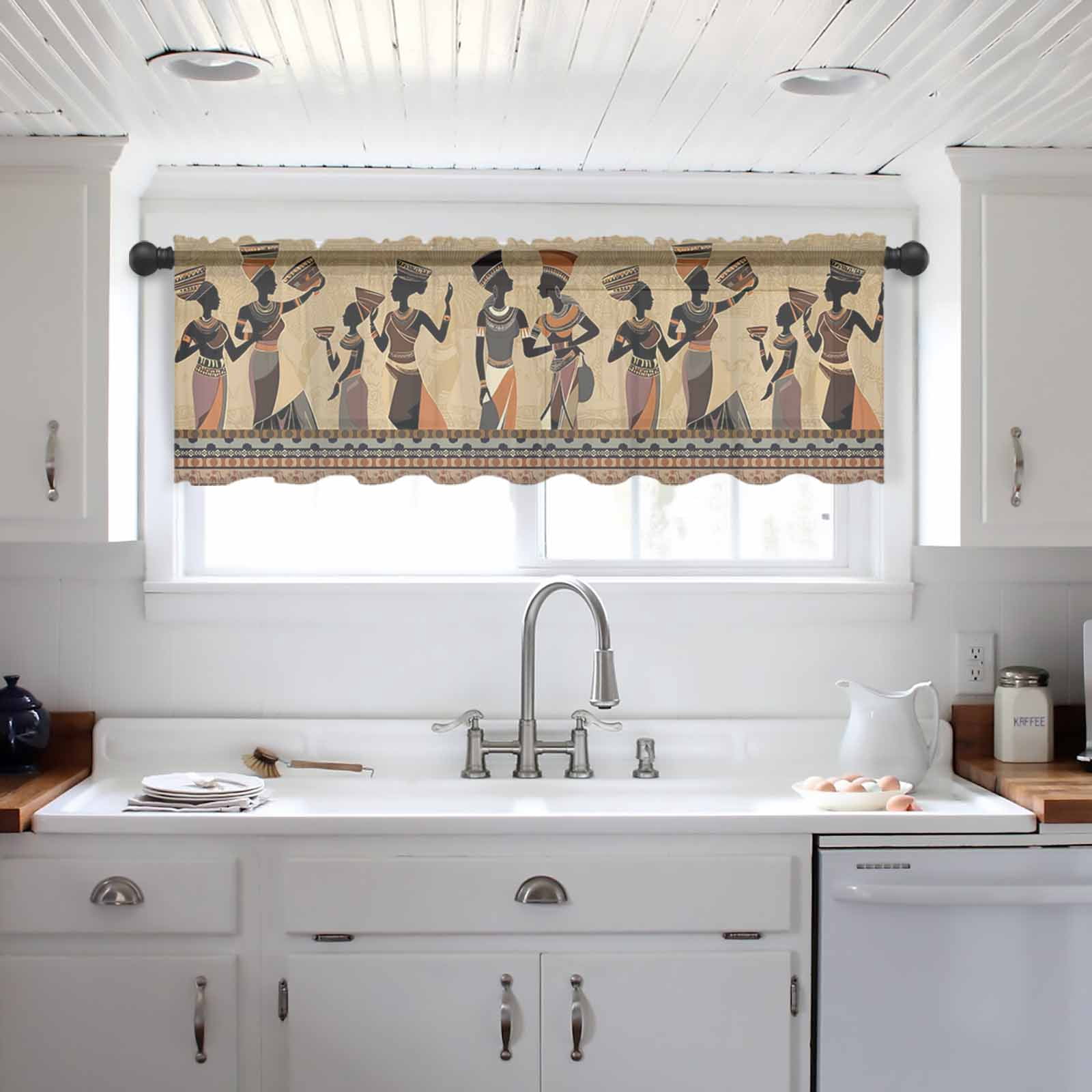 African Women Valance Curtains for Kitchen/Living Room/Bathroom/Bedroom ...