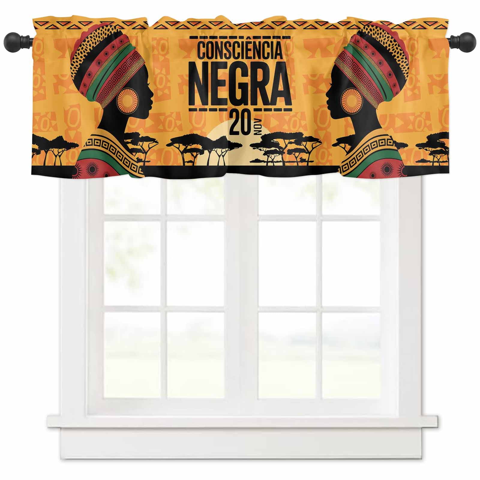 African Women Valances for Windows Farmhouse Kitchen Curtains Valances ...
