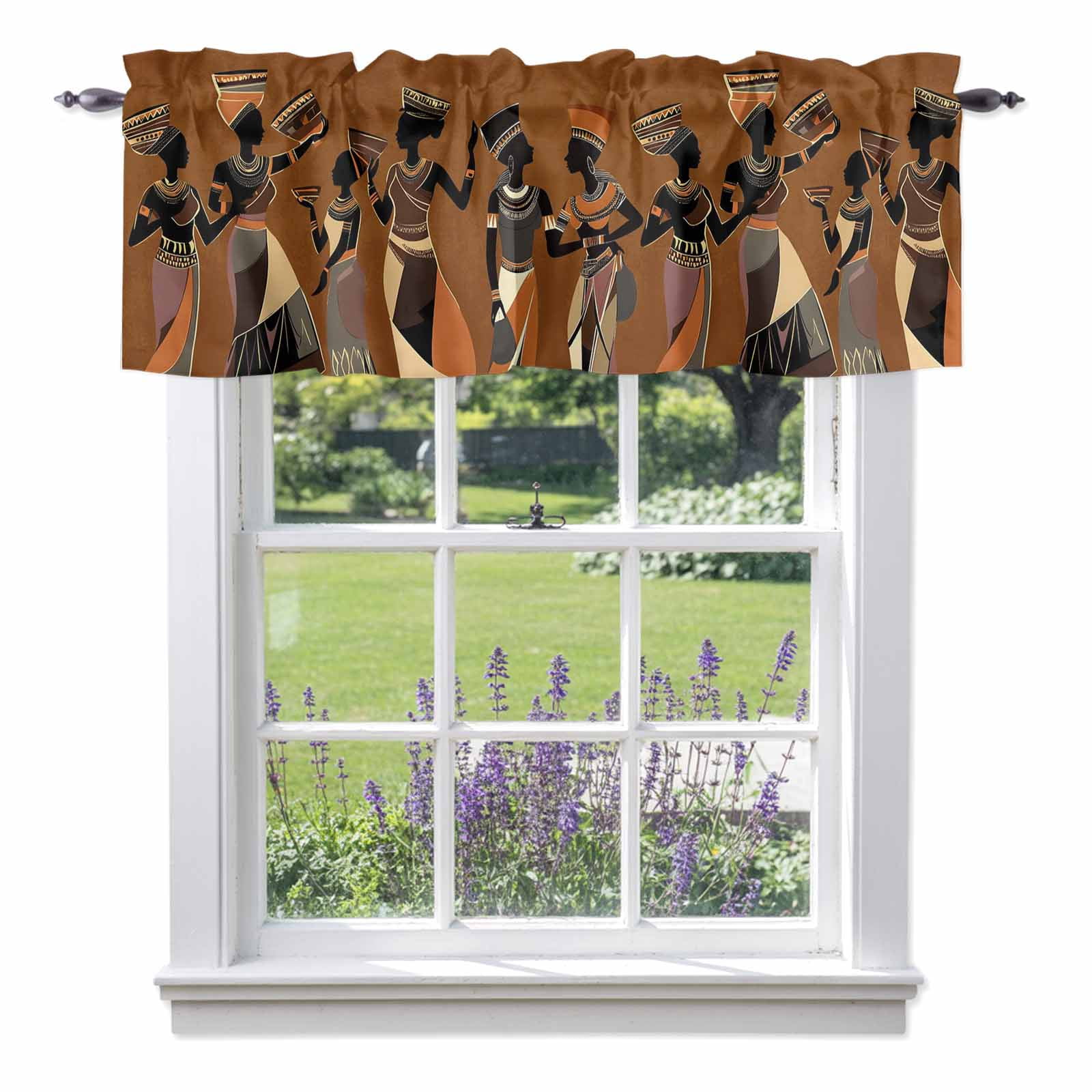 African Women Valances for Windows, Tribe Ethnic Style Valance Window ...