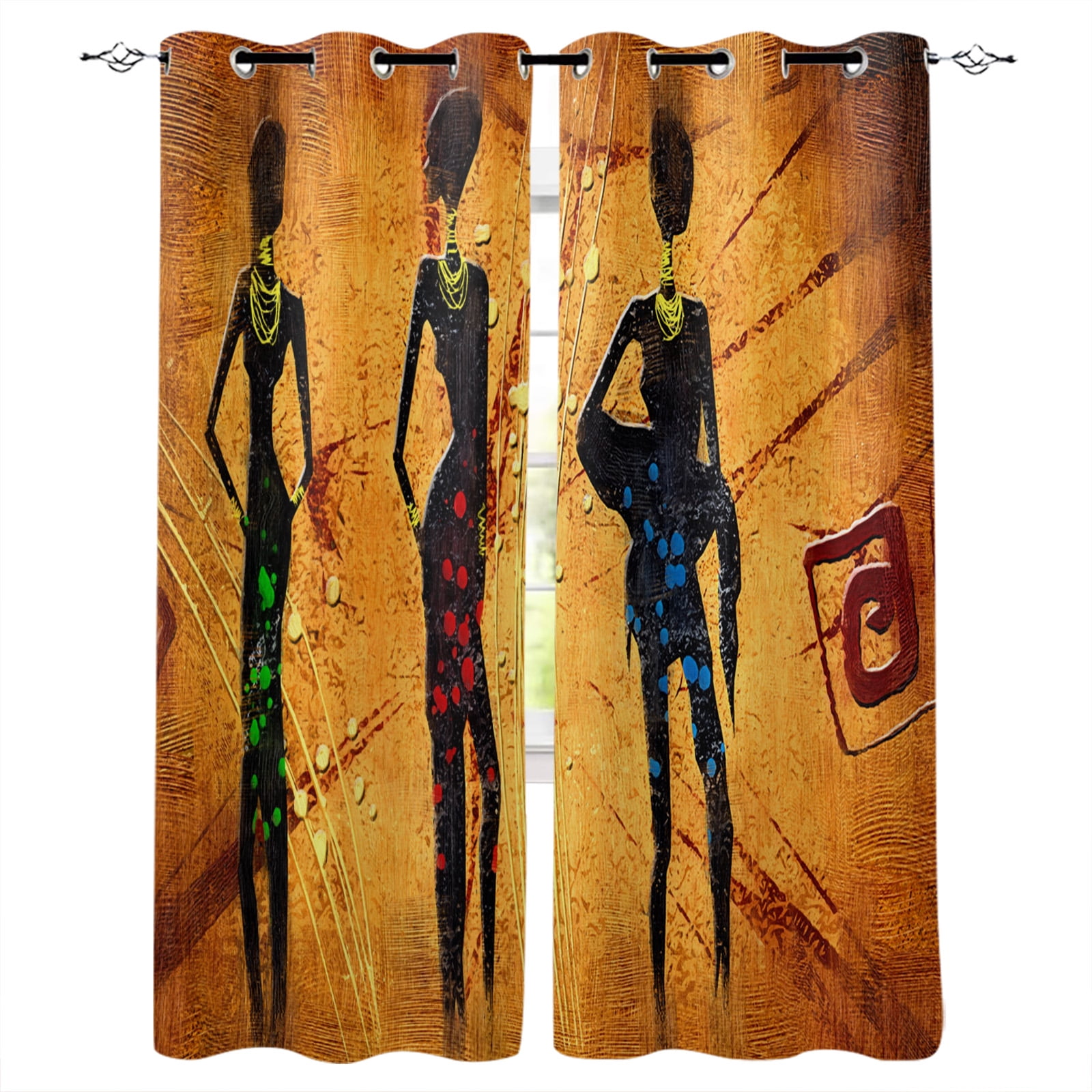 African Women Window Curtains for Living Room Kitchen Bedroom Home ...