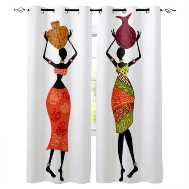 African Women Windows Curtains for Living Room Child Bedroom Window ...